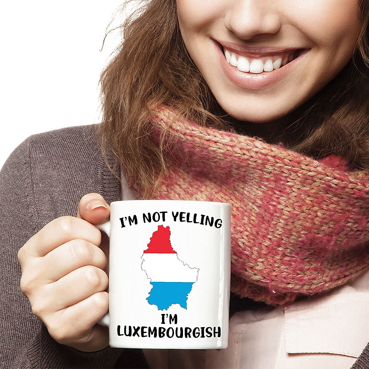 Funny Luxembourg Pride Coffee Mugs, I'm Not Yelling I'm Luxembourgish Mug, Gift Idea for Luxembourgish Men and Women Featuring the Country Map and Flag, Proud Patriot Souvenirs and Gifts