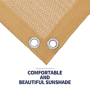 VICLLAX 90% Shade Fabric Sun Shade Cloth Privacy Screen with Reinforced Grommets for Outdoor Patio Garden Pergola Cover Canopy 10x10 FT, Wheat