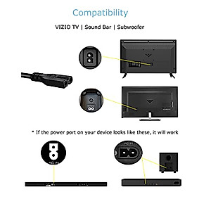 Guy-Tech 6ft AC Power Cord for Vizio 38" 5.1 Sound Bar Audio Wireless Subwoofer Soundbar