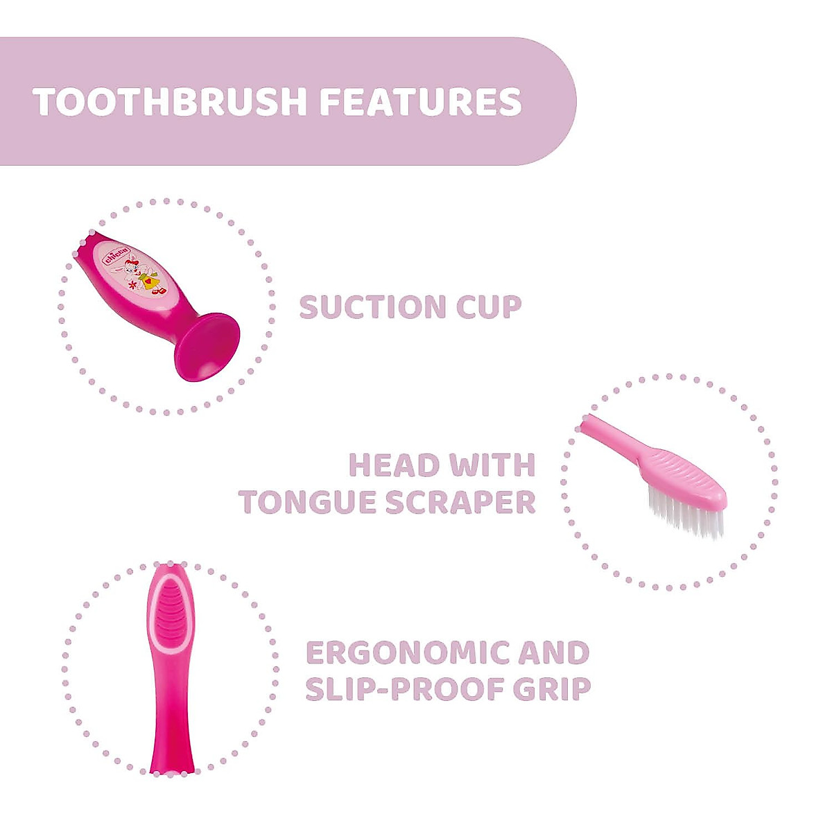 Chicco Toothbrush 3-6 Years, Pink