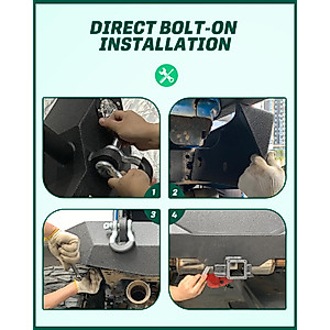 SCITOO Rront Bumper and Rear Bumper w/Tire Carrier Textured Black for 2007-2018 for Jeep Wrangler JK Rock Crawler Bumper w/Winch Plate with D-ring