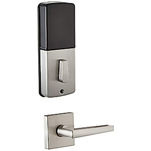 Delaney Hardware D43201V KP300 Digital Keypad Door Lock with Deadbolt and Vida Lever in Satin Nickel Finish, Keypad Lock, Keypad Door Lock with Handle, Satin Nickel Finish, One Size