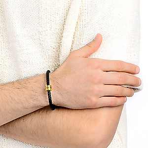 CHOW SANG SANG 999 24K Solid Gold Celtic Knots Faith Cross Noir Charm Bracelet for Men & Women 86640C