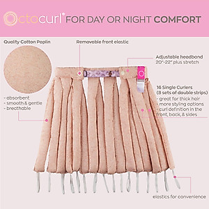 Octocurl Heatless Curls Headband - Hair Curlers to Sleep In - Heatless Curlers for Long Hair (Cotton - Pink)
