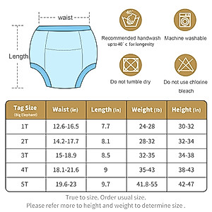 BIG ELEPHANT Baby Boys Toddler Potty Training Pants 3 Pack Cotton pee Underpants