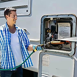 RV Water Heater Tank Rinser,Metal Tube Water Tank Flusher,Powerful Water Spray,Flushes and Removes Sediment and Scale from RV Water Heater (Flush Wand)