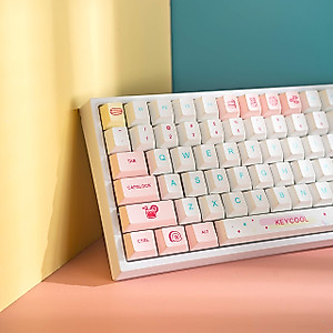 YUNZII Macaron 84 84-Key RGB Hotswap Wired Mechanical Gaming Keyboard with PBT Dye-subbed Keycaps for Mac/Win/Gamers (Gateron Yellow Switch,Macaron)