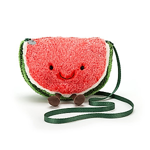 Jellycat Amuseables Watermelon Plush Bag, 8.5 inches | Crossbody and Shoulder Purse | Fun and Unique Handbag
