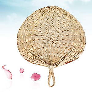IMIKEYA Fan Cattail Leaf Walk Straw Fan Straw Fan Handmade Home Straw Fan Summer Straw Fan