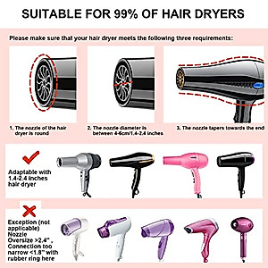 BestTrendy Diffuser Hair Dryer Attachment - Universal Hair Dryer Diffuser Adaptable for Blow Dryers with 1.4 Inch to 2.4 Inch Diameter Nozzle for Curly Hair, Professional Salon Tool Gifts for Women