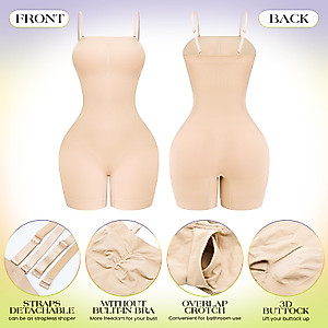 Strapless Shapewear Bodysuit for Women Tummy Control Full Body Shaper Snacthed Bodysuit Seamless Under Dresses