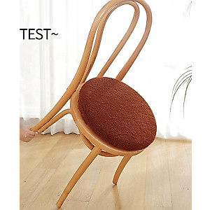 Happiness Decoration Bar Stool Cushion Round Memory Foam Seat Cushions Plush Non Slip Cushion Pads Cover Tatami Kitchen, Home, Office Chair Pads with Zipper Washable (14 inch, Light Brown)