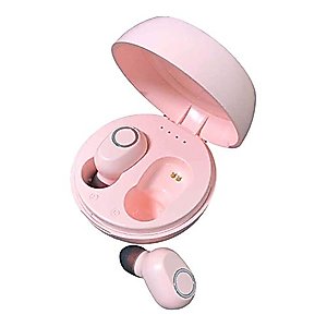 Heave Wireless Sports Earbuds,Bluetooth 5.0 Headphones with Mini Charging Case,TWS Stereo Earphones in Ear Touch Control Earphone with Mic for iPhone Android Pink