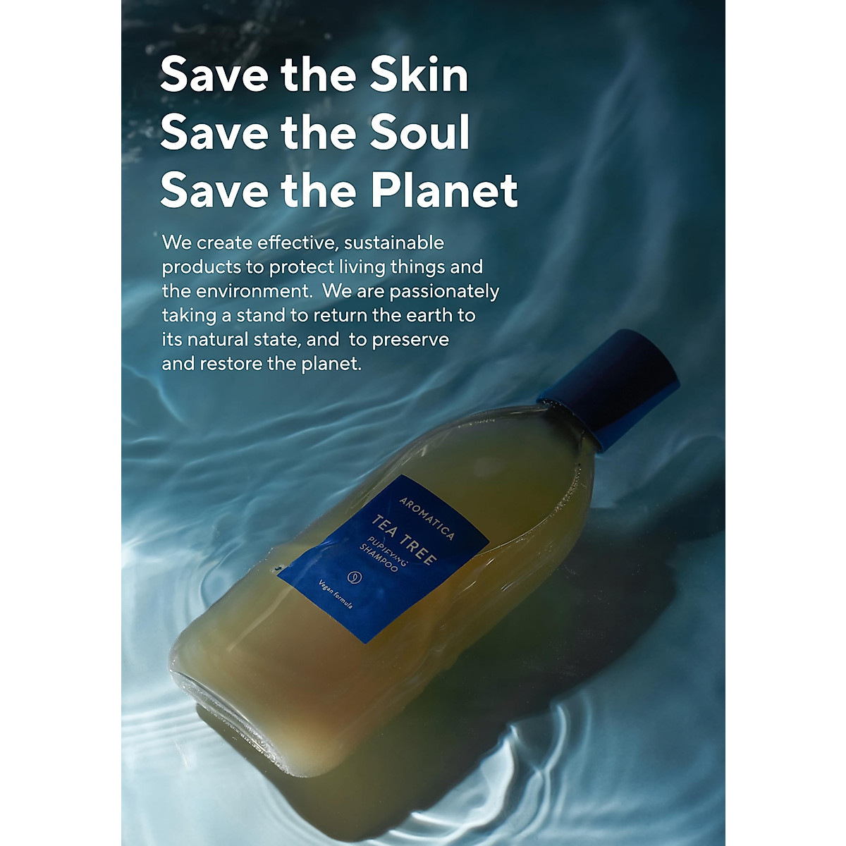 AROMATICA Tea Tree Purifying Shampoo 13.53fl.oz./400ml, Tea Tree Shampoo for Oily Hair and Scalp, Sulfate Free, Vegan