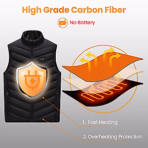 XINSONYUELL Heated Vest for Men Women: Electric Heating Vests with Battery Pack Included - Smart Warming Heated Clothing Winter