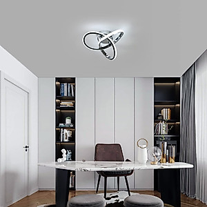 DELIPOP LED Ceiling Light, Acrylic Modern Celing Light Fixture, 22W 6500K Metal Curved Creative Design Hallway Light Fixtures Ceiling Lamp for Hallway Kitchen Bathroom Attic Aisle Staircase Bedroom