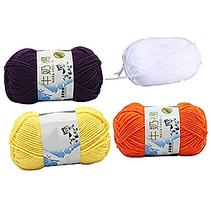 Garneck White Yarn Knitting Accessories Yarn for Knitting Yarn Storage Black Yarn Cotton Yarn Green Black Purple Red Blue Yellow Yarn Roving Crochet Soft Yarn Cotton Ball Baby Coarse Wool