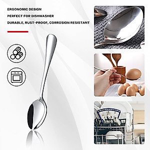 LOVEINUSA 12PCS Teaspoons Stainless Steel, 6.7 Inches Spoons Silverware Set for Kitchen Home Restaurant