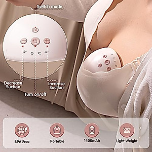NCVI Hands Free Breast Pump, Double Wearable Breast Pump, Electric Breast Pump with 4 Modes & 9 Levels, Low Noise and Large Battery, 21/24/28mm, 2 Pack