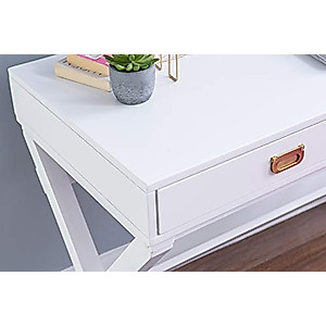 Linon Desk, White, 44"W x 20"D x 30"H