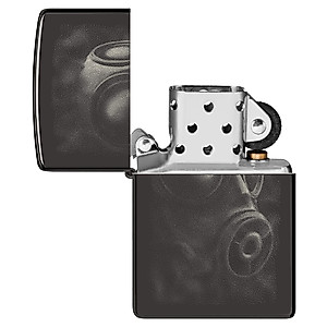 Zippo Gas Mask Design High Polish Black Pocket Lighter