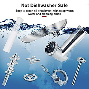 LOCULL Metal Food Grinder Attachment for KitchenAid Stand Mixers, Durable Food Grinder Attachment for KitchenAid, Accessories Includes Two Sausage Stuffer Tubes, 3 Grinding Blades, Cleaning Brush