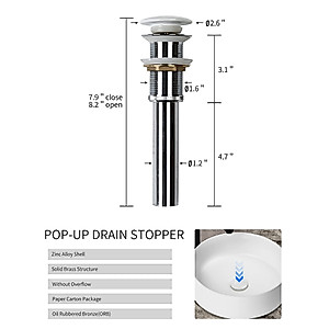 Bathroom Vessel Sink - SENTANI 14.4" Round Modern Above Counter Bathroom Sink - Porcelain Ceramic Vessel Vanity Sink Art Bowl Basin - Matte White