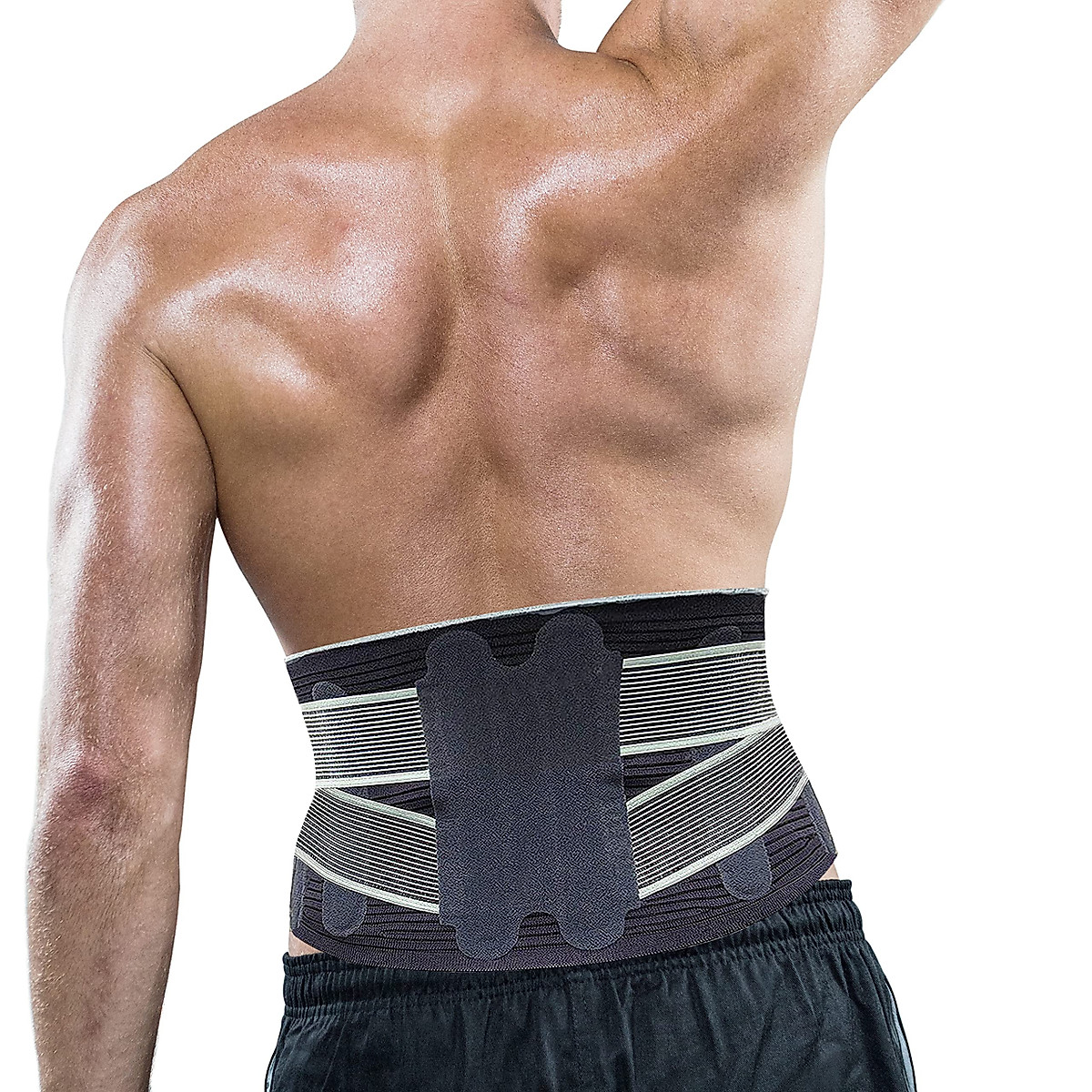 AllyFlex Sports® - Lumbar Support Belt for Women for Back Pain, Slim-Fit Back Brace for Men, Breathable Compression Back Support Brace, 41.5 inches, Medium/Large