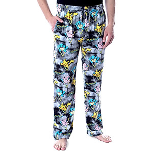Pokémon Men's Pikachu Squirtle and Jigglypuff Tie Dye Adult Sleep Bottoms Pajama Pants (3X-Large) Multicolored