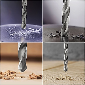 uxcell HSS(High Speed Steel) Straight Shank Jobber Twist Drill Bit 3mm Drill Diameter Extension 160mm Length for Hardened Metal Woodwork Plastic Aluminum Alloy 2 Pcs