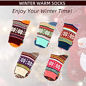 Airabc Wool Socks for Women, 5 Pairs Winter Socks for Women, Warm Socks for Women, Thermal Socks for Women for Women Gift Socks Women