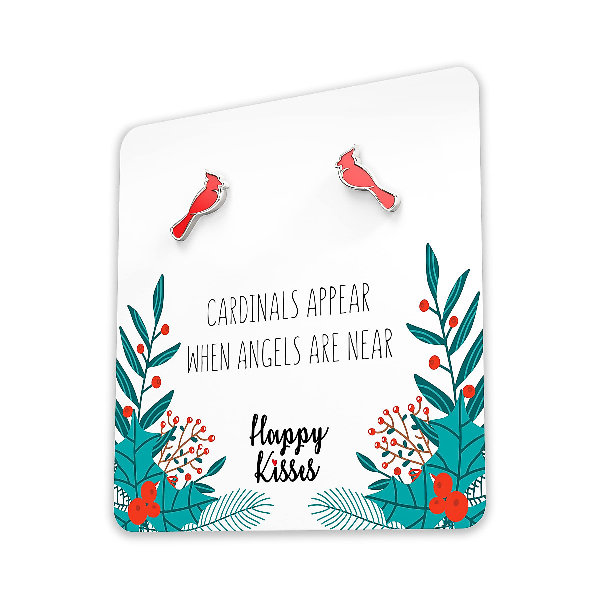 Red Cardinal Earrings with “Cardinals Appear When Angels Are Near” Gift Card