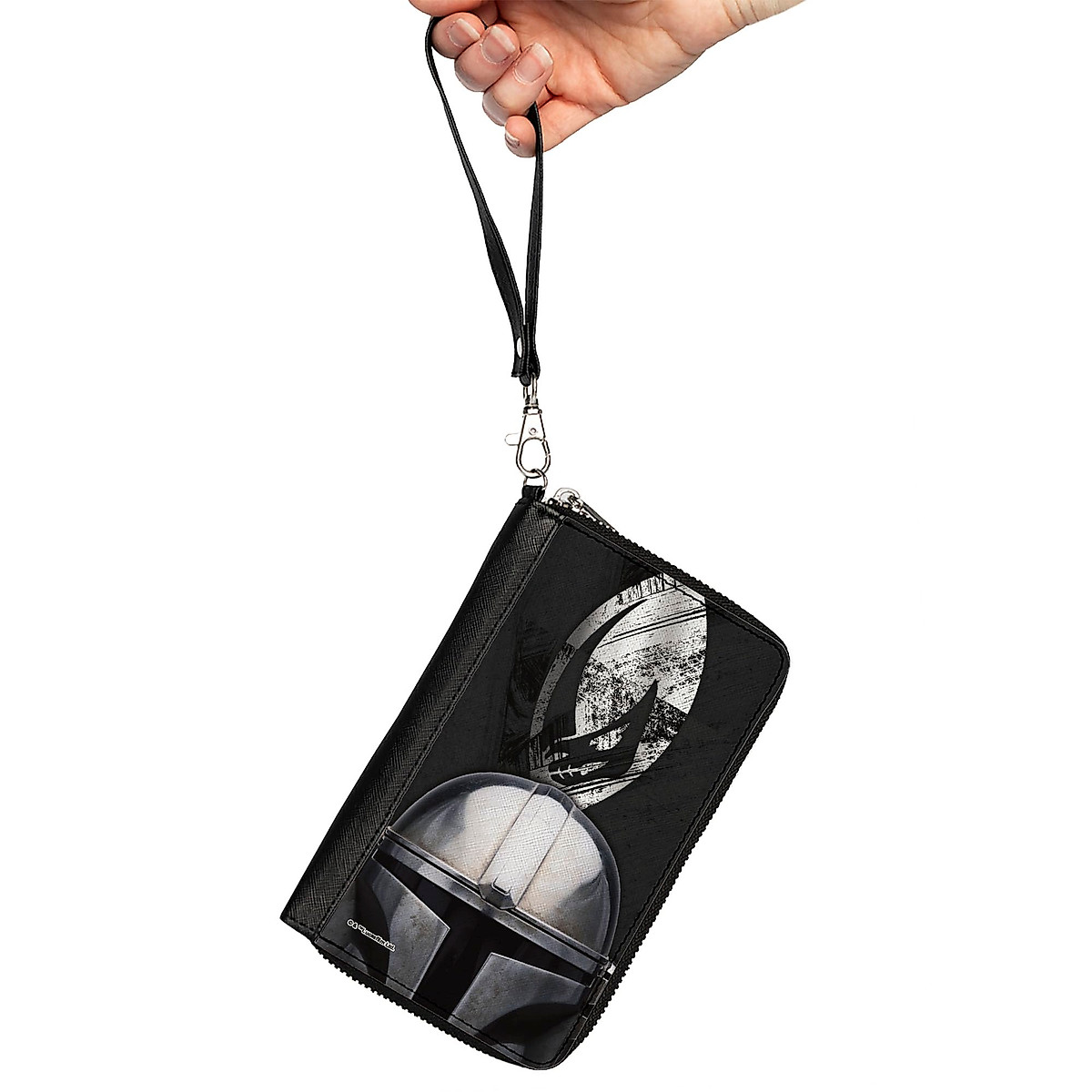 Buckle-Down Women's PU Zip Around Wallet Rectangle-Star Wars The Mandalorian, 7.5"x4.5"