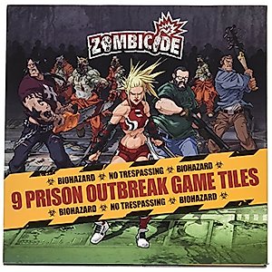 CMON Zombicide Season 2: Prison Outbreak 9 Double-Sided Game Tiles - Enhance Your Zombie Apocalypse Experience! Cooperative Strategy Game, Ages 14+, 1-6 Players, 1 Hour Playtime, Made