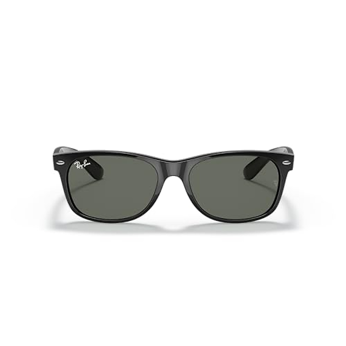 Ray-Ban RB2132 New Wayfarer Square Sunglasses, Black/G-15 Green, 52 mm
