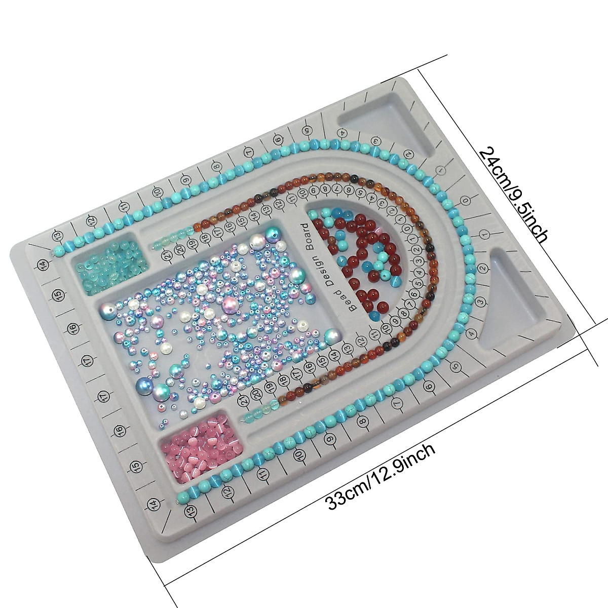 Chistepper 2 Pieces Beading Boards Bead Design Trays Necklace Bracelet Beading Jewelry Design Mats for DIY Jewelry Making