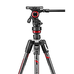 Manfrotto MVKBFRTC-LIVEUS Befree Live Carbon Fiber Video Tripod Kit with Fluid Head, M-Lock Twist Leg Locks, Black