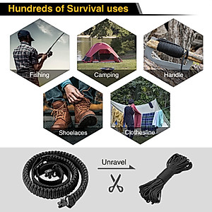 CVLIFE Rifle Sling Strap 550 Paracord Sling 2 Point Sling with Tri-Lock Swivel Rifle Paracord Strap for Hunting and Outdoor Black