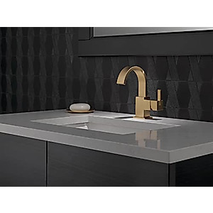 Delta Faucet Vero Single Hole Bathroom Faucet, Gold Bathroom Faucet, Single Handle Bathroom Faucet, Metal Drain Assembly, Champagne Bronze 553LF-CZ,4.78 x 6 x 7.78 inches