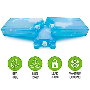 Ice Pack for Cooler Lunch Bag (400 ml/Count): Large, Thick, Leak-Proof, Long-Lasting, Reusable, Freezer-Safe Blue Gel to Keep Food and Drinks Cold for Hours (Set of 3)