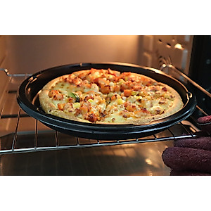 YKDFUN Disposable CPET Plastic oven baking Pizza Pans - Tray for Pizza Cookies Cake Bread Focaccia Meat - Baking Pans Tray, Easy Clean, Oven Freezer Microwave and Dishwasher Safe-Pack of 25