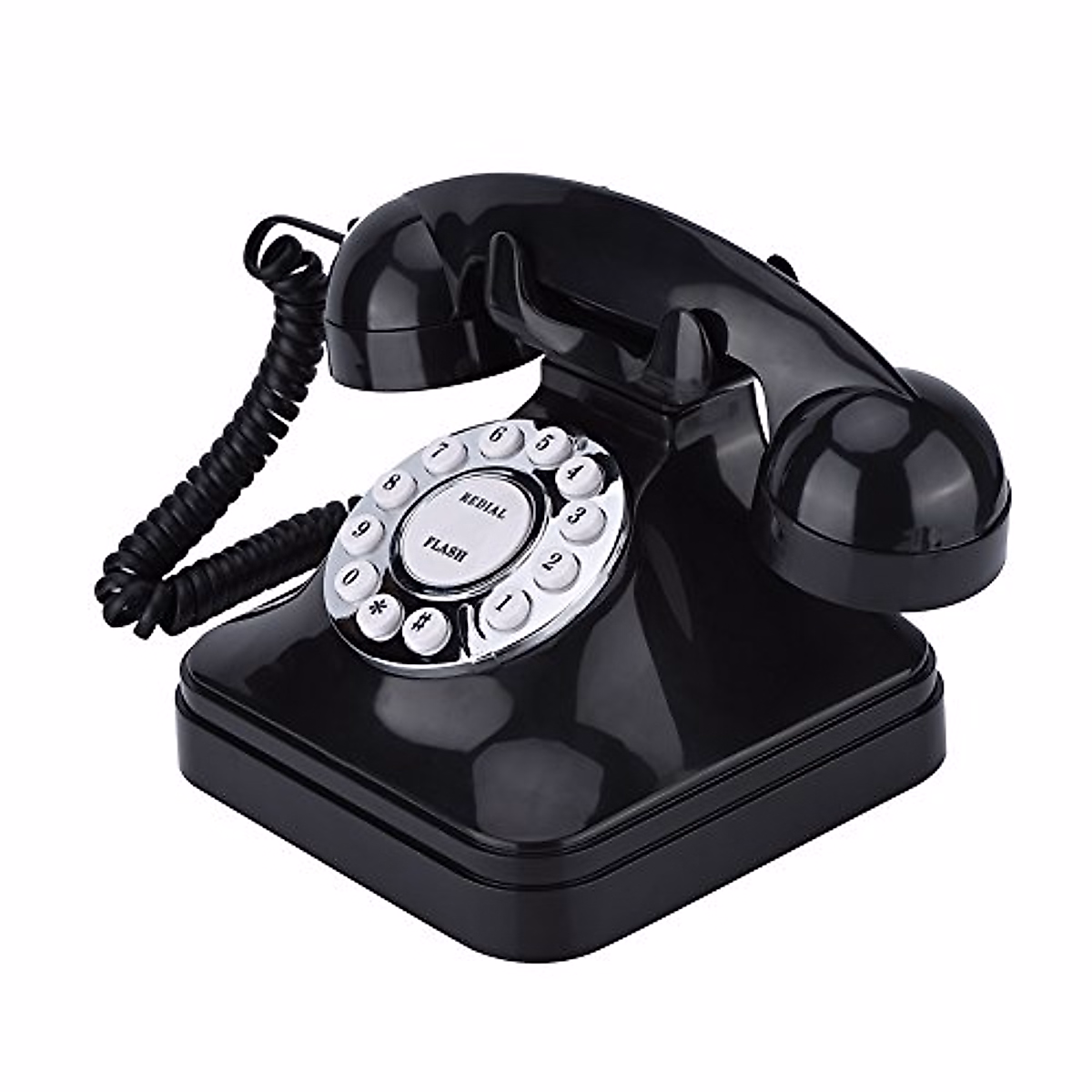 Landline Telephone, WX-3011 Vintage Black Multifunction Plastic House Phone Retro Wire Push Button Dial Landline Telephone, Vintage Telephone