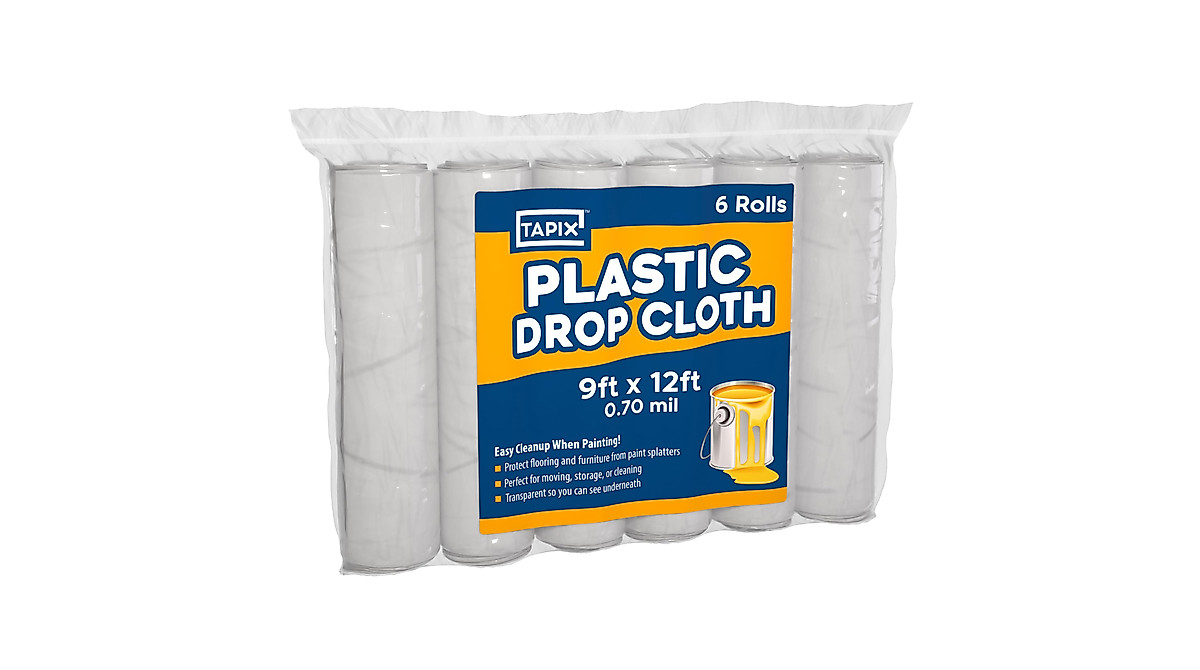 Protect Your Surfaces with Tapix Plastic Drop Cloth 6 Pack