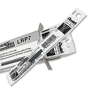 Pentel Refill Ink - For EnerGel PRO Permanent Gel Pen, (0.7mm) Medium Line, Black Ink - LRP7-A