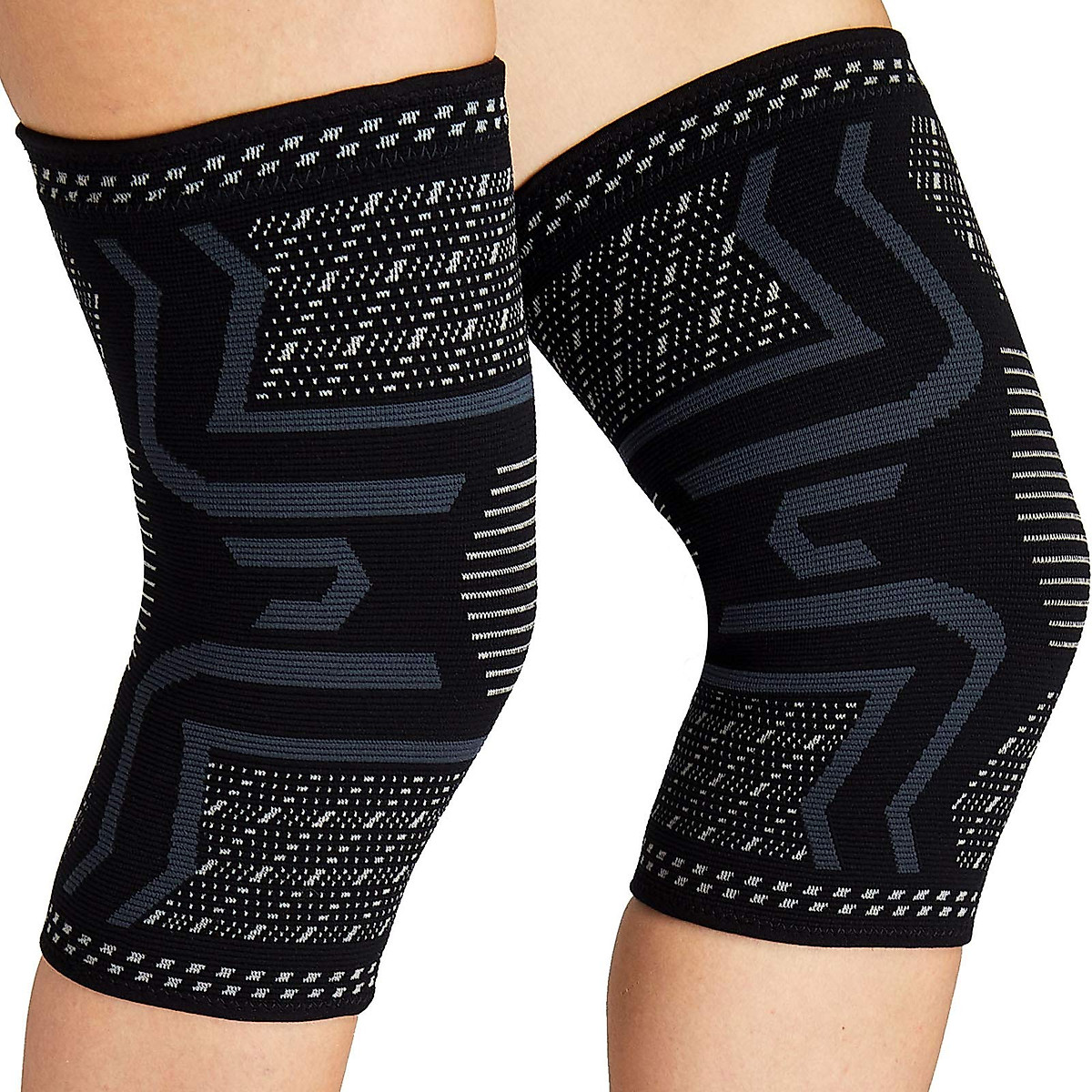 COOLOMG Knee Brace for Knee Pain Knee Compression Sleeves Arthritis Pain Knee Support Running Cycling Weightlifting Gym Workout Sports 1 Pair for Men Women Youth M