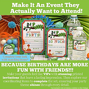 Snake Themed Birthday Party Invitations, 20 5x7 Fill In Cards with Twenty White Envelopes by AmandaCreation