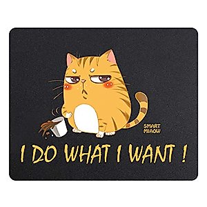 Gaming Mouse Pad I Do What I Want Cat Carbon Fiber Surface Gaming Mat Mouse Mat for Game/Office/Home/Work (Cat B, 10 1/4x8 1/4x3/32 inch)