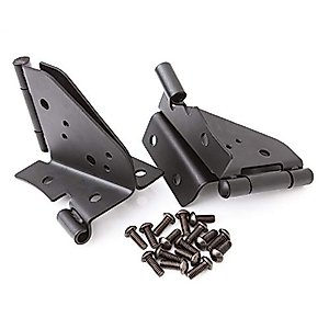 Rampage Windshield Hinges | Pair, Black | 7603 | Fits 1976 - 1995 Jeep CJ & Wrangler