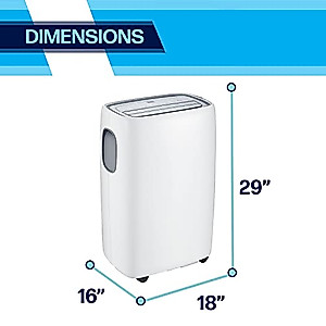 Arctic Wind 2APP14000 14,000 BTU Portable Air Conditioner with Heat Pump, for Rooms Sq.Ft, Remote Control, 24 Hour Timer, Wheels, LED Display, White, Up to 550 Sq. Ft
