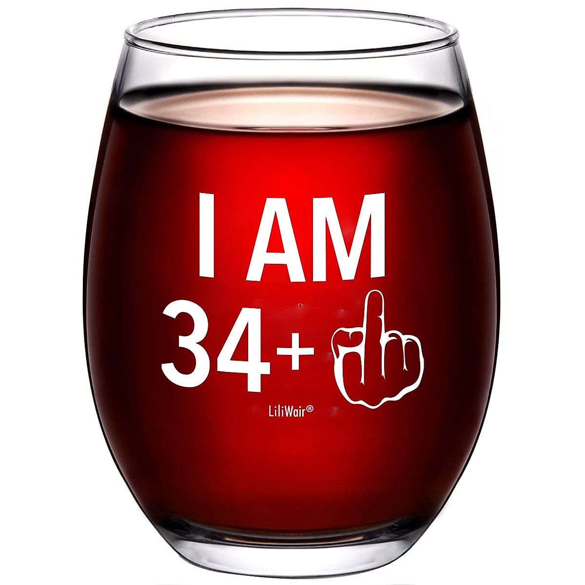 35th Birthday Gifts Wine Glass Men Women | 1989 Birthday Gift for Man Woman turning 35 | Funny 35 th Party Supplies Decorations Ideas | Thirty Five Year Old Bday | 35 Middle Finger Gag Wine Presents